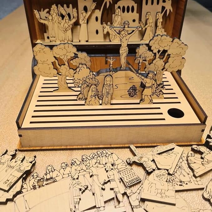Wooden Easter Resurrection Playset – DIY Holy Week Book Kit, Handmade ...