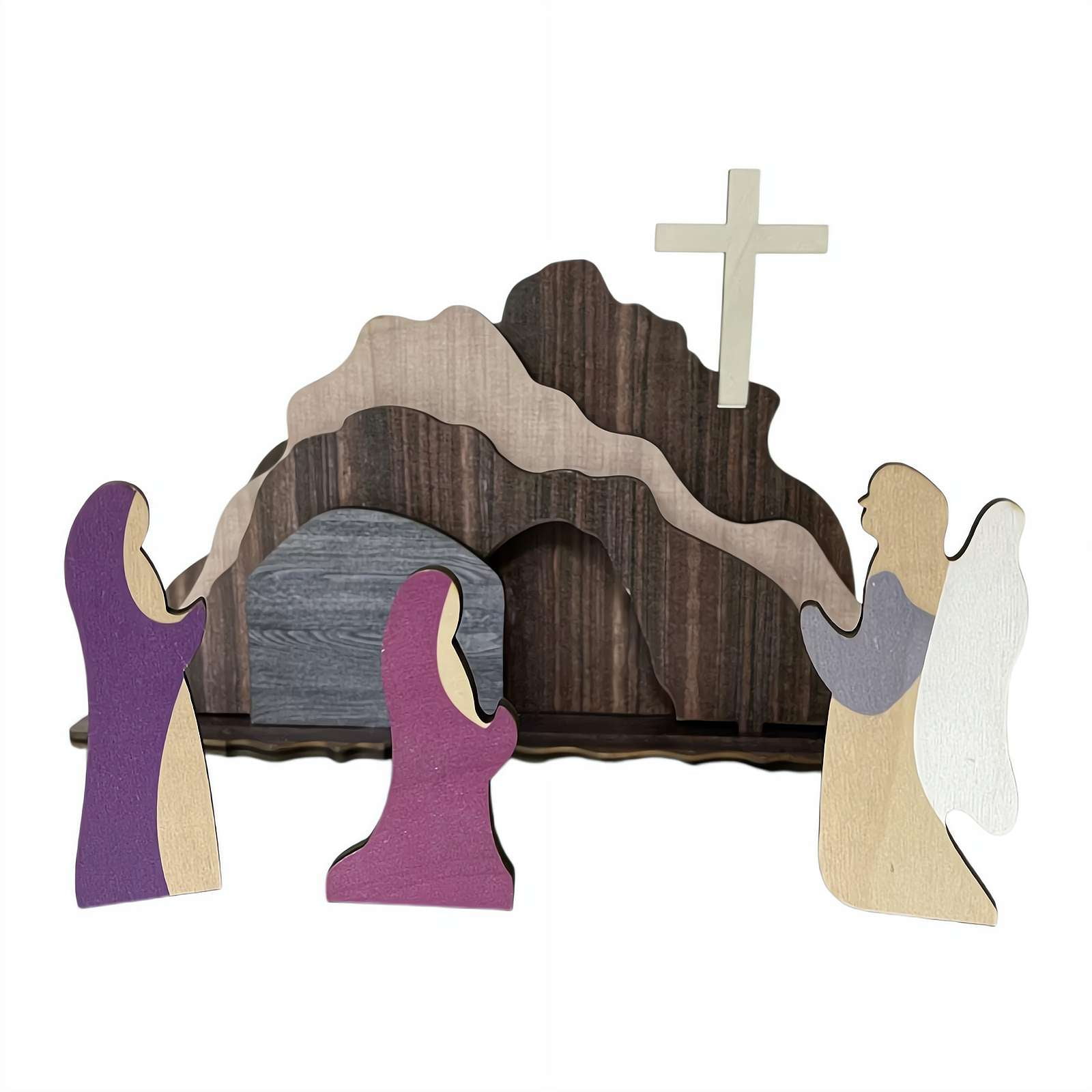 Wooden Easter Scene Decoration, Empty Tomb, Easter Resurrection Scene ...
