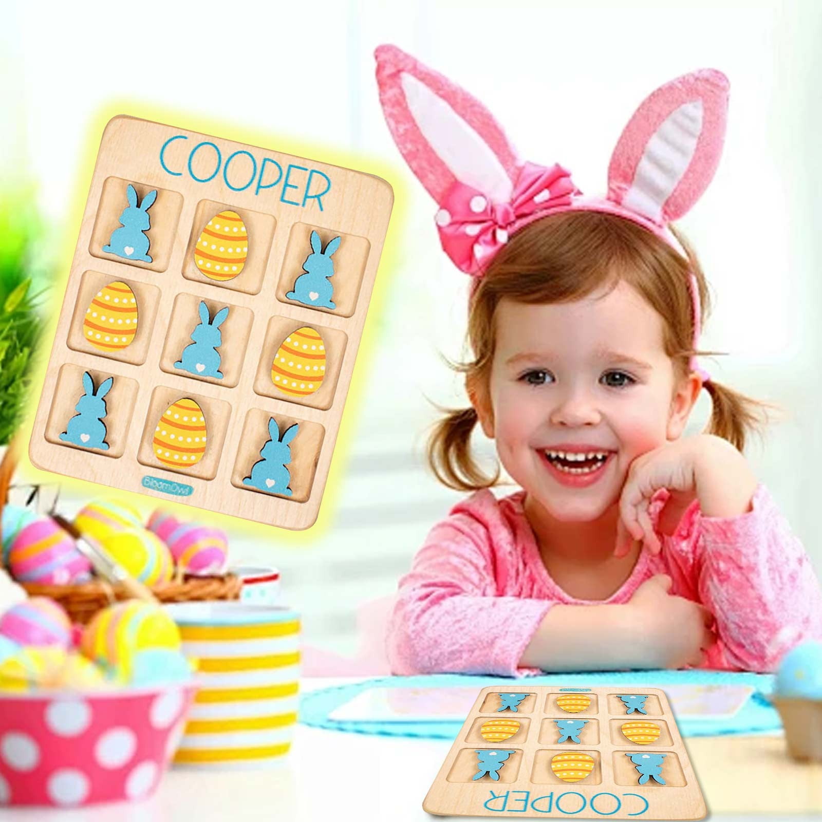 “Wooden Easter Tac Toe Game – Classic Family Fun With Easter Themed ...