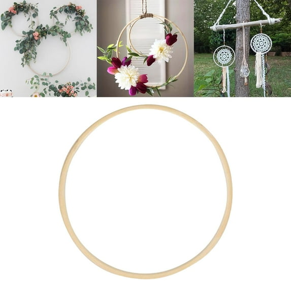 Wooden Embroidery Hoops, Bamboo Floral Hoop, Wreath Macrame Craft Hoops ...