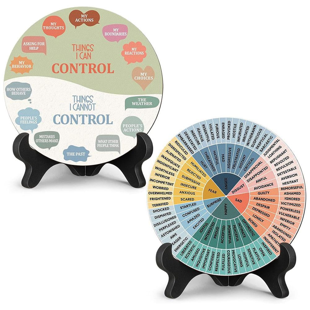 Wooden Emotional Wheel Diagram Emotional Wheel Therapy Calm Emotions ...