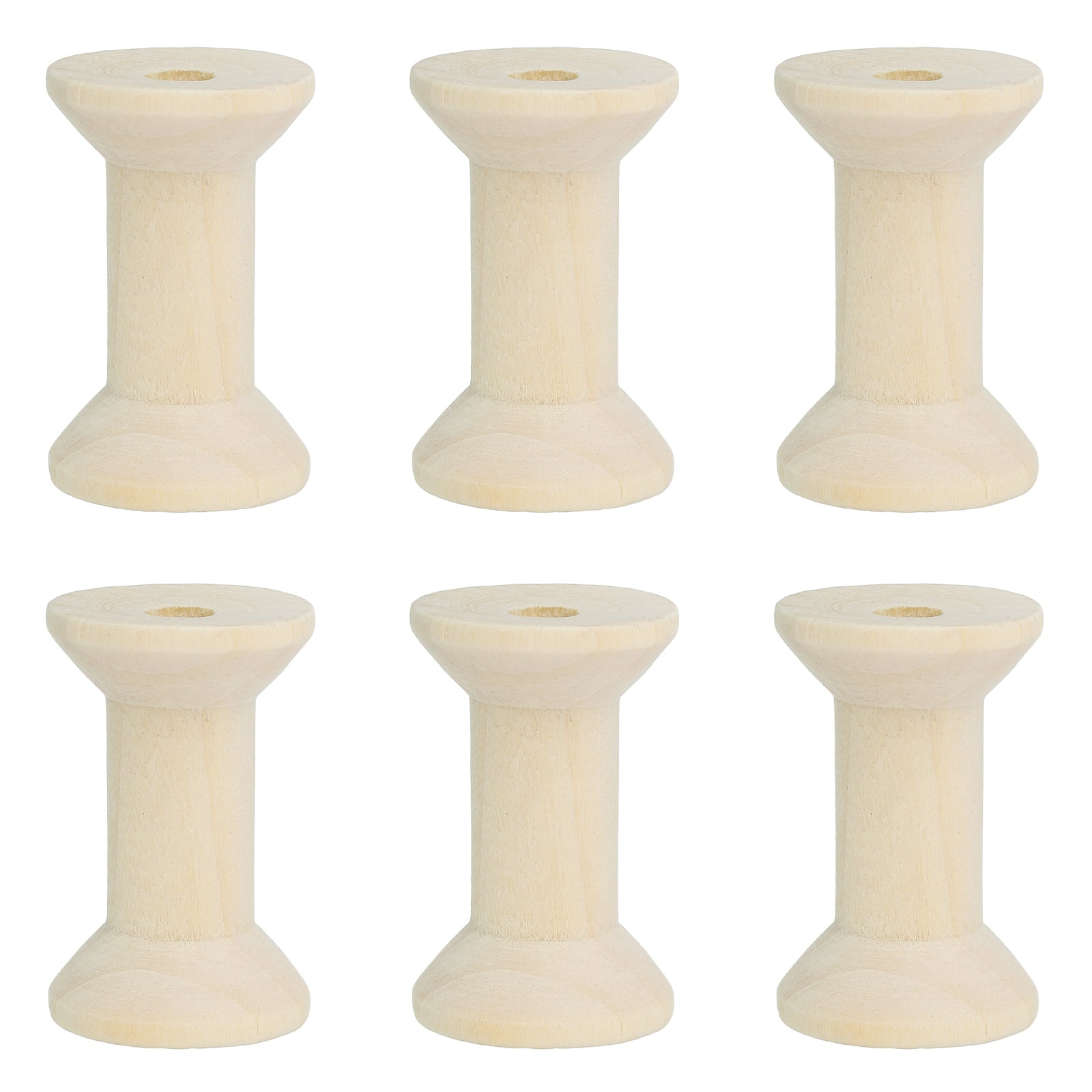 Wooden Empty Spools, Unfinished Wood Thread Spools for Embroidery and ...