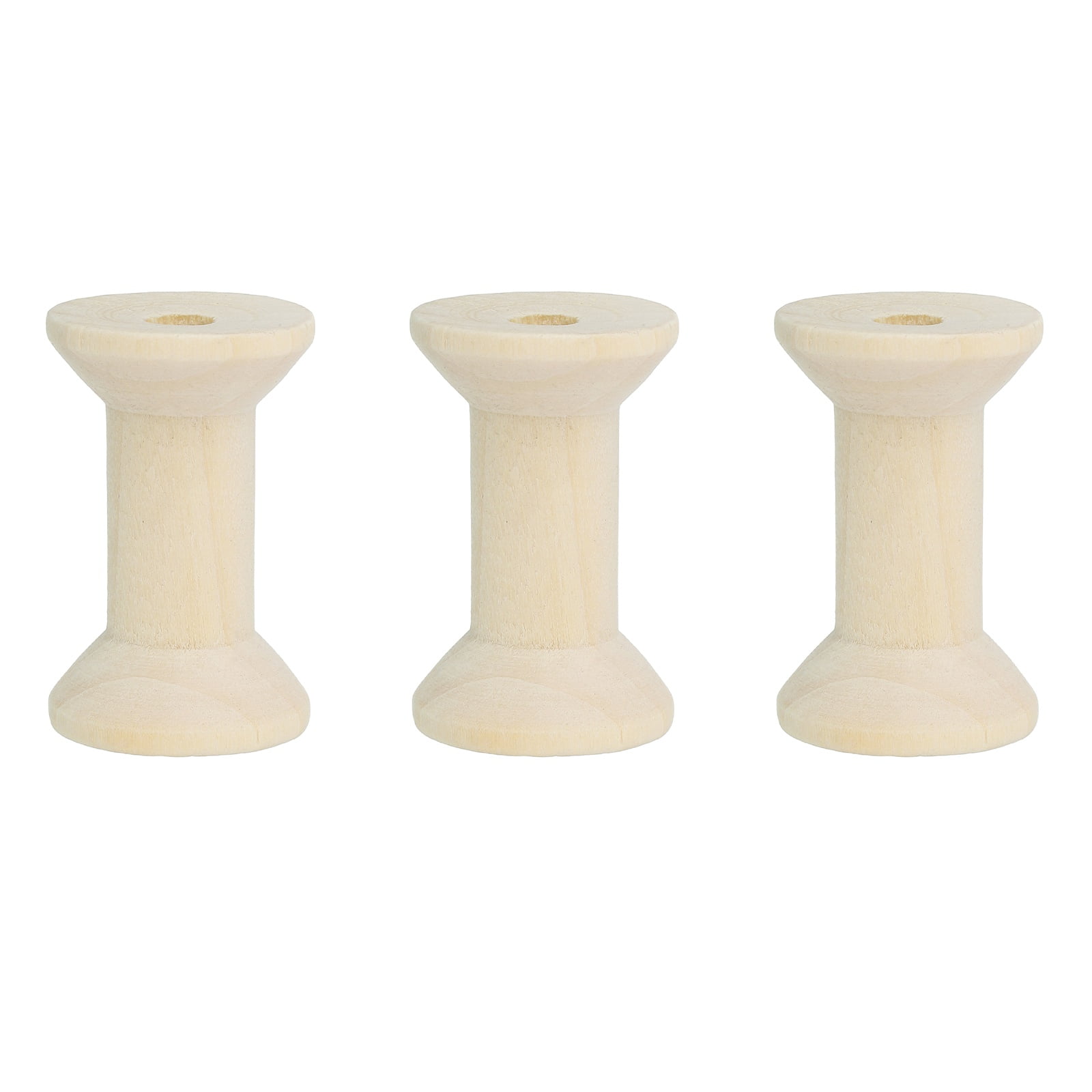 Wooden Empty Spools Unfinished Wood Thread Spools for Embroidery and ...