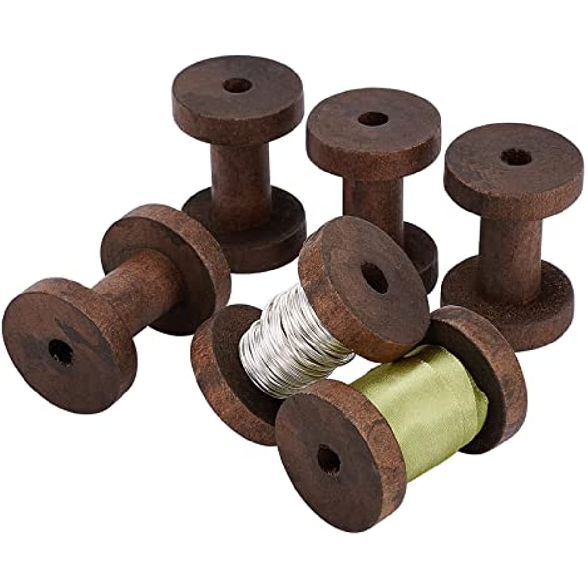 Wooden Empty Spools for Wire 2.3 inch Bobbins Wood Sewing Embroidery ...