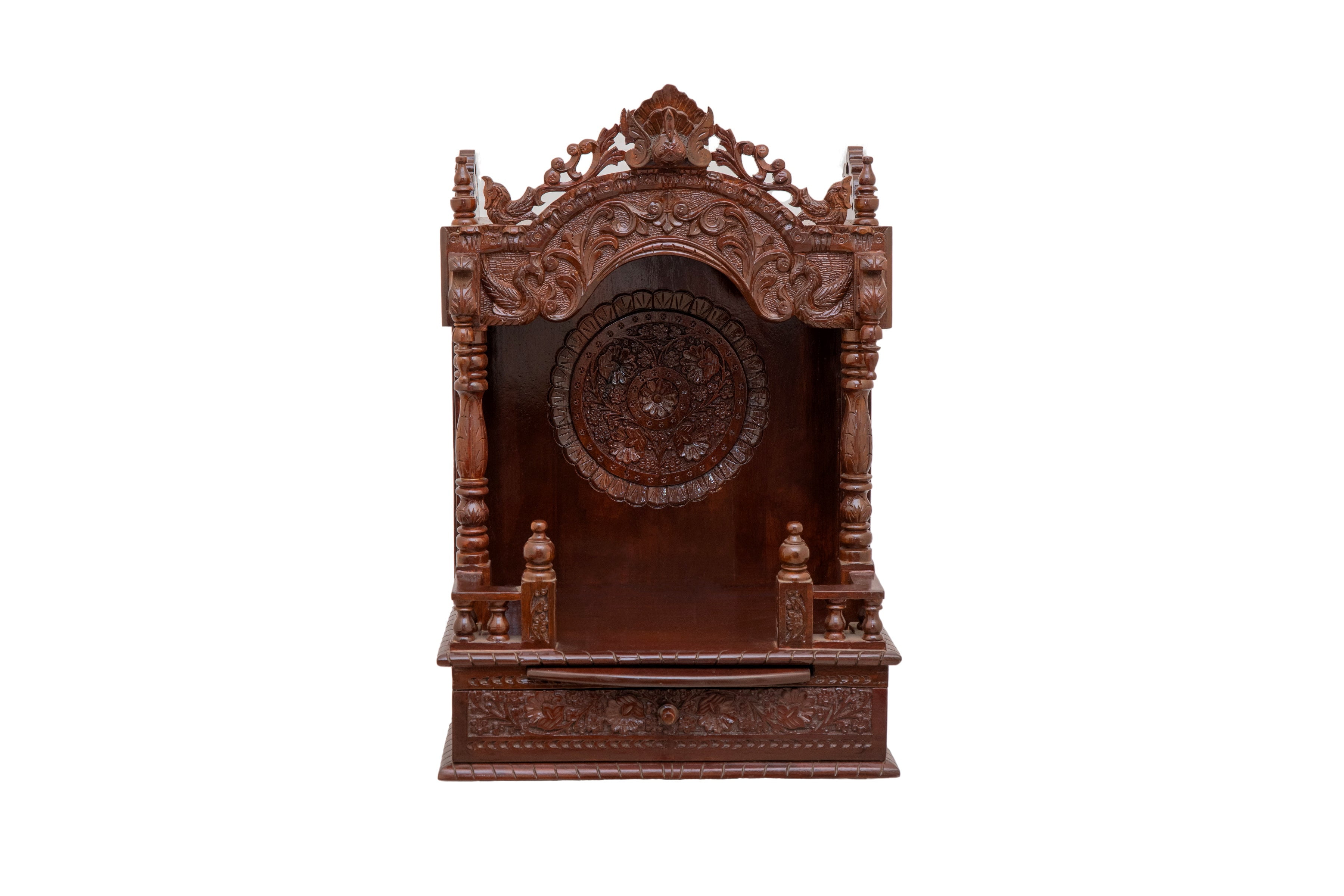 Wooden Engraved Home Pooja Mandir by Pooja Bazar - Mandap Temple ...