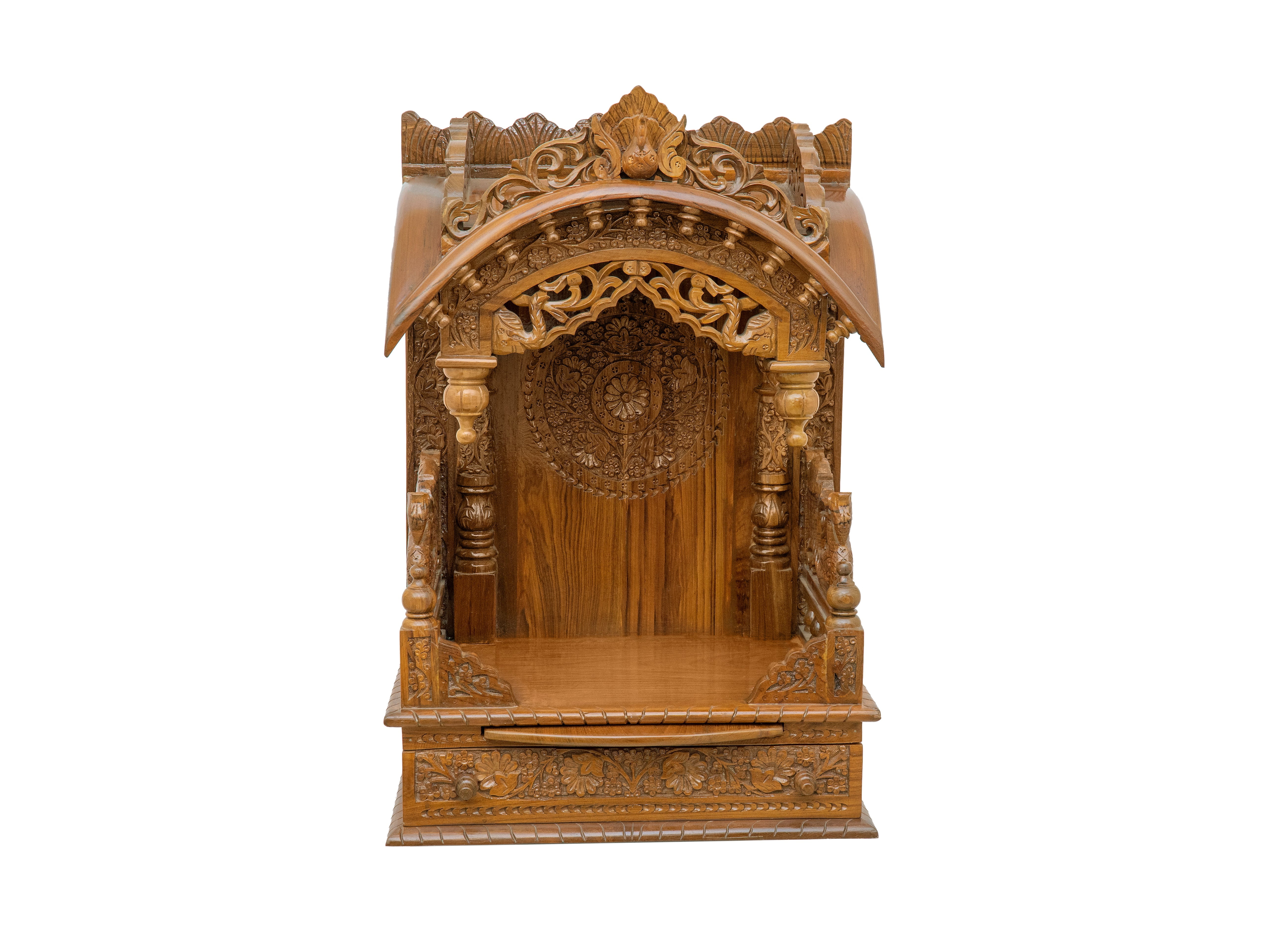 Wooden Engraved Home Pooja Mandir by Pooja Bazar - Torana Temple ...