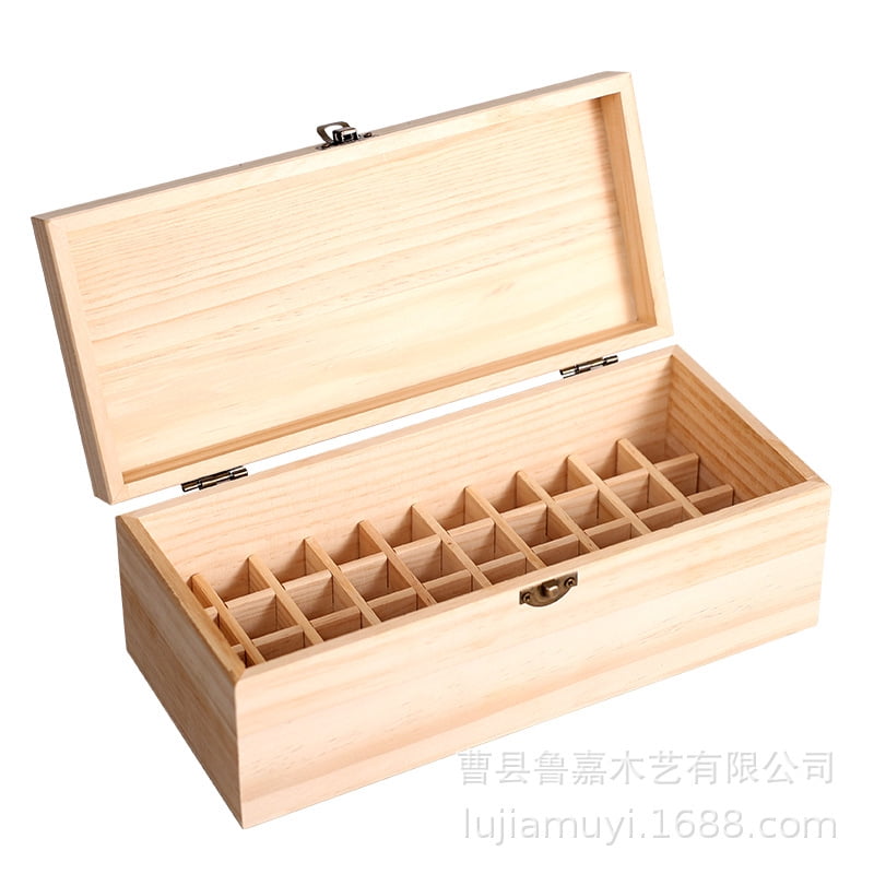 Wooden Essential Oil Display Stand 40 Grids Organizer Box Perfume ...