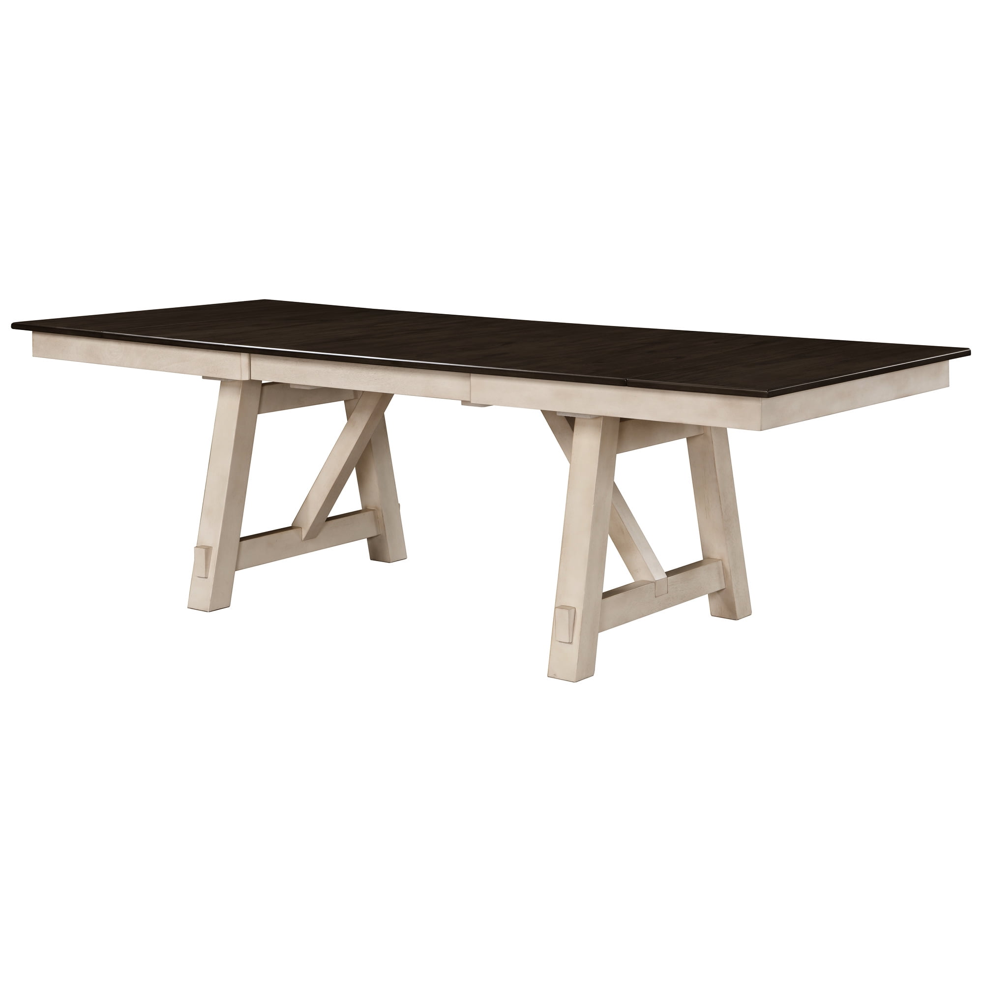 Wooden Extendable Table With Chalk Gray Finish And User- Self-storing ...