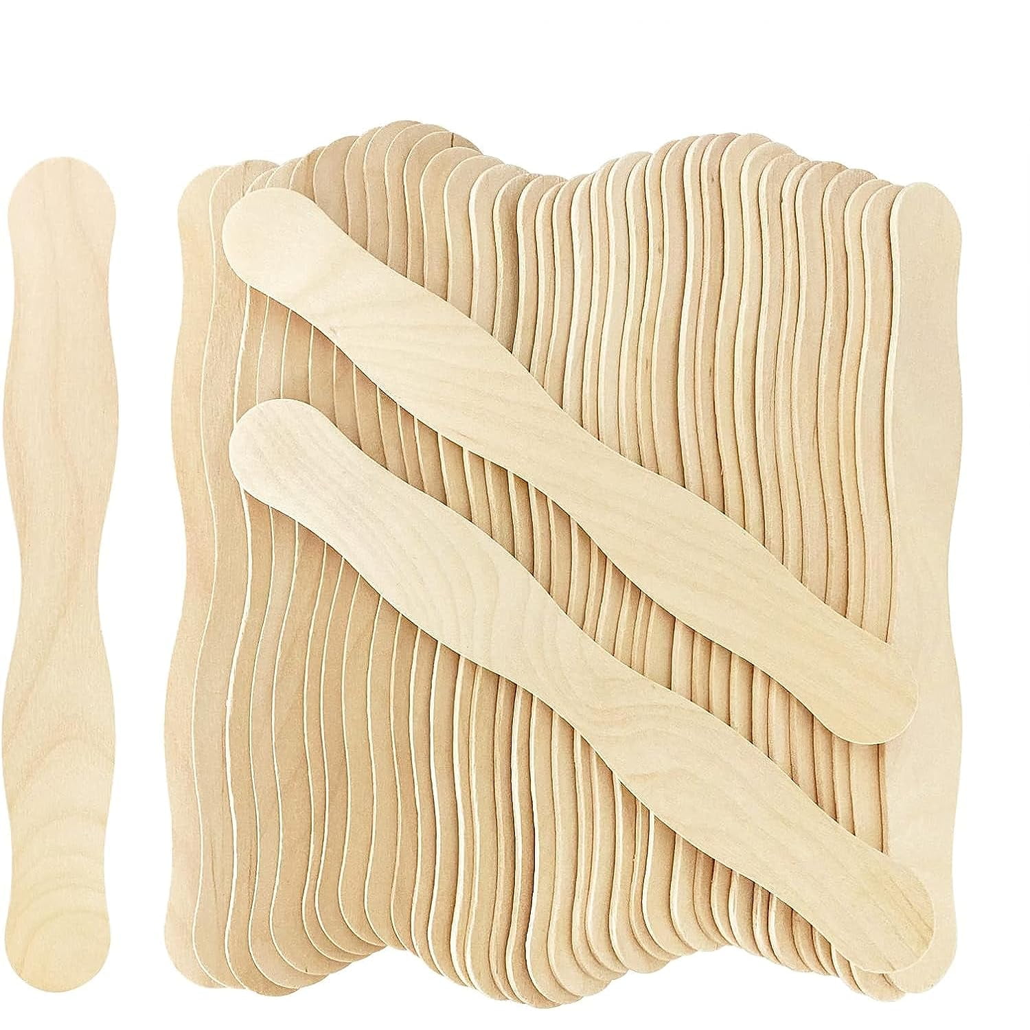 Wooden Fan Handles 8 inch, 50 Pcs Jumbo Craft Sticks for Wedding ...