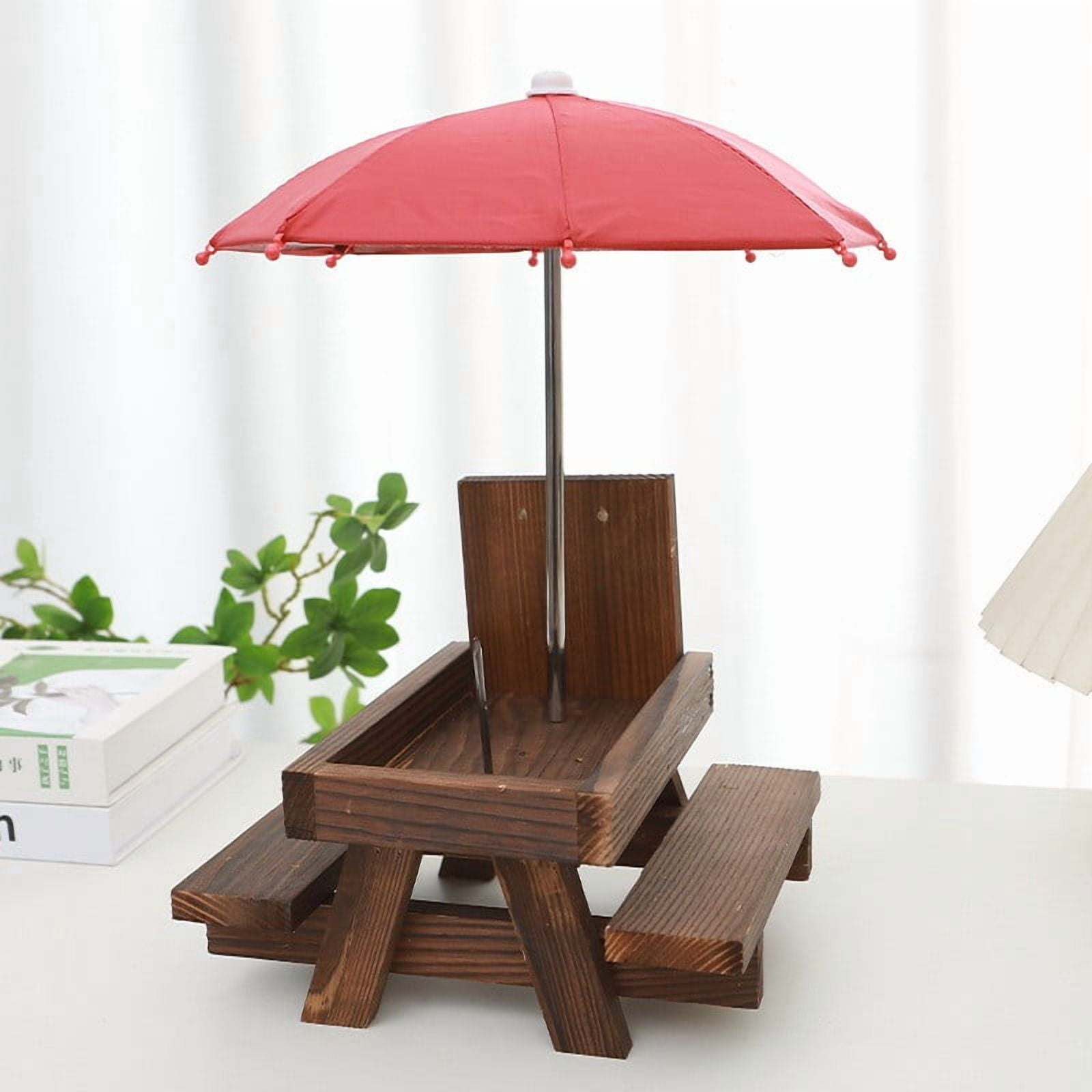 Wooden Feeder,7X7.1X8.2Inch Squirrels Feeder Picnics Tables with ...