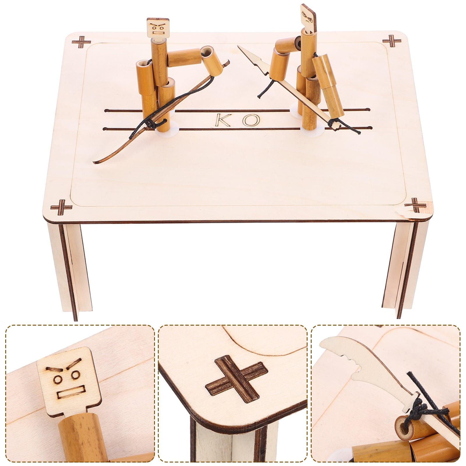 Foxnovo Bamboo Puppet Kit for Two-Player Combat Wood 1 Set - Walmart.com