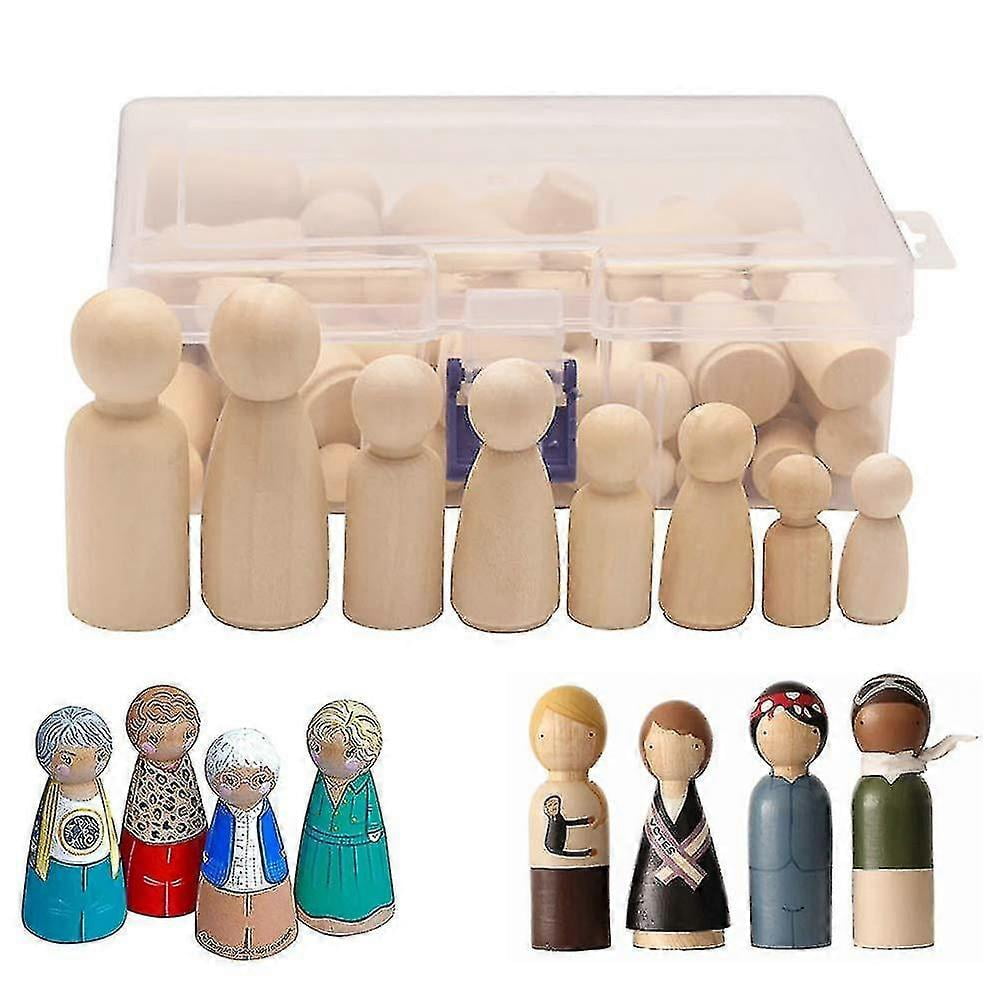 Wooden Figures, 50 Pcs DIY Wooden Figures Puppets, Humanoid Marionette ...