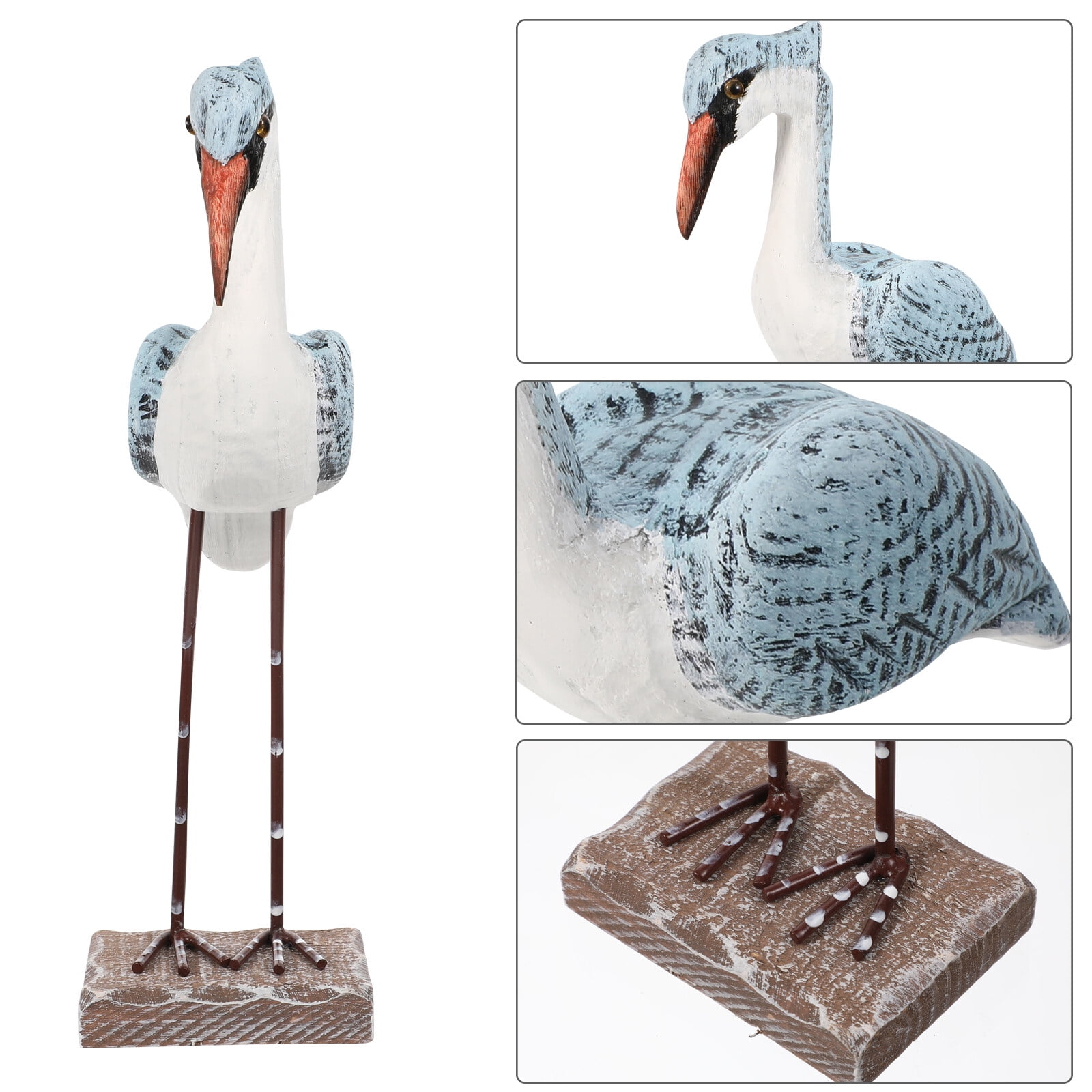 Wooden Figurine Tabletop Bird Figurine Nautical Statues Sculptures ...