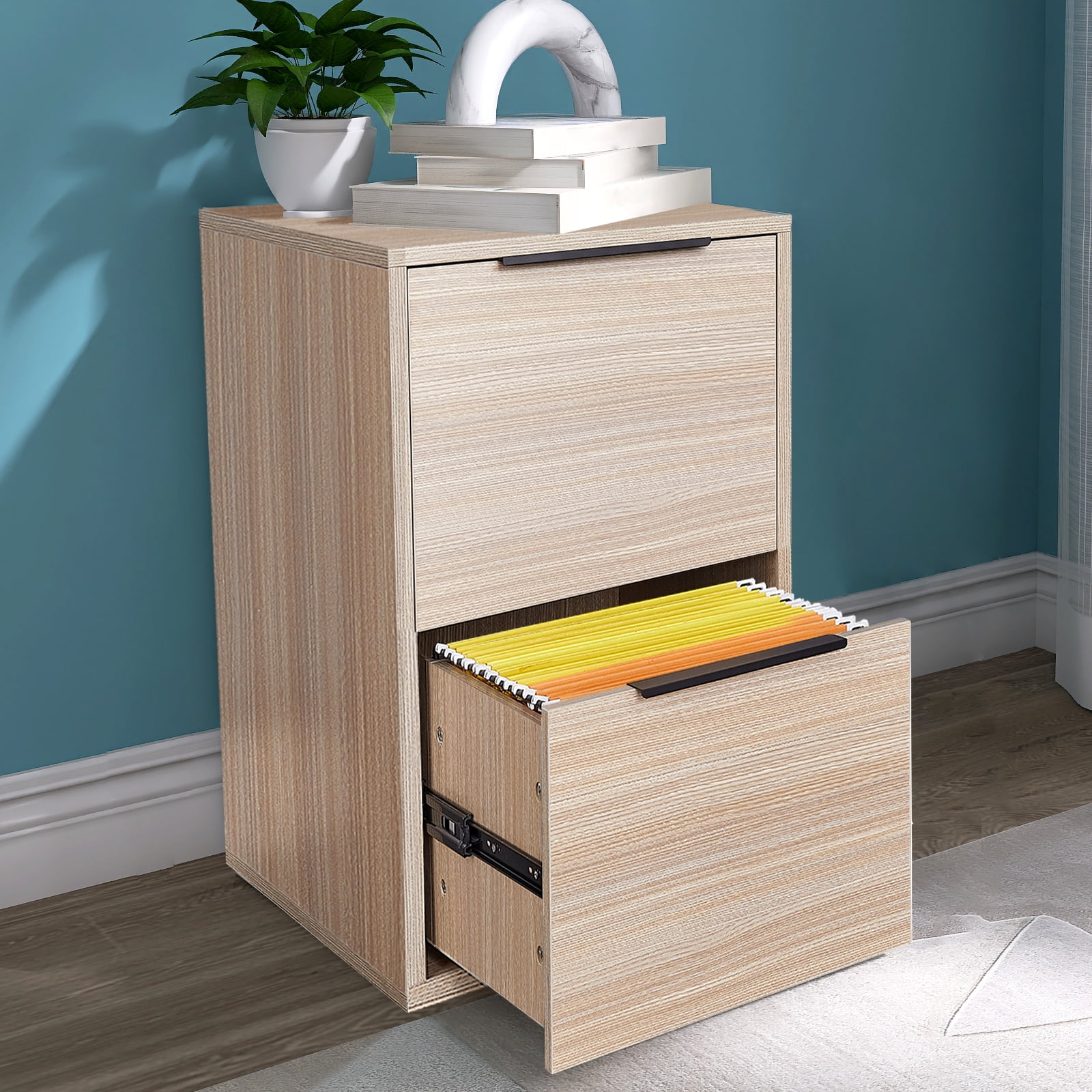 Marcree Wooden File Cabinet with 2 Deep Drawers for Hanging A4 or ...