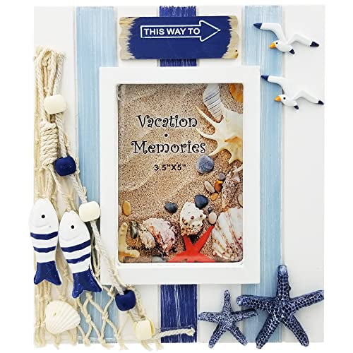 Wooden Fish & Birds Picture Frame Seashells Photo Frames, Road Sign ...