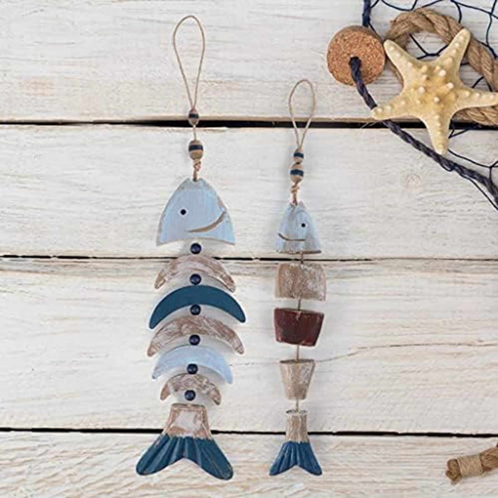 Wooden Fish Decor,Hanging Fish Chime, Hand Carved Fish Wall Decor for ...