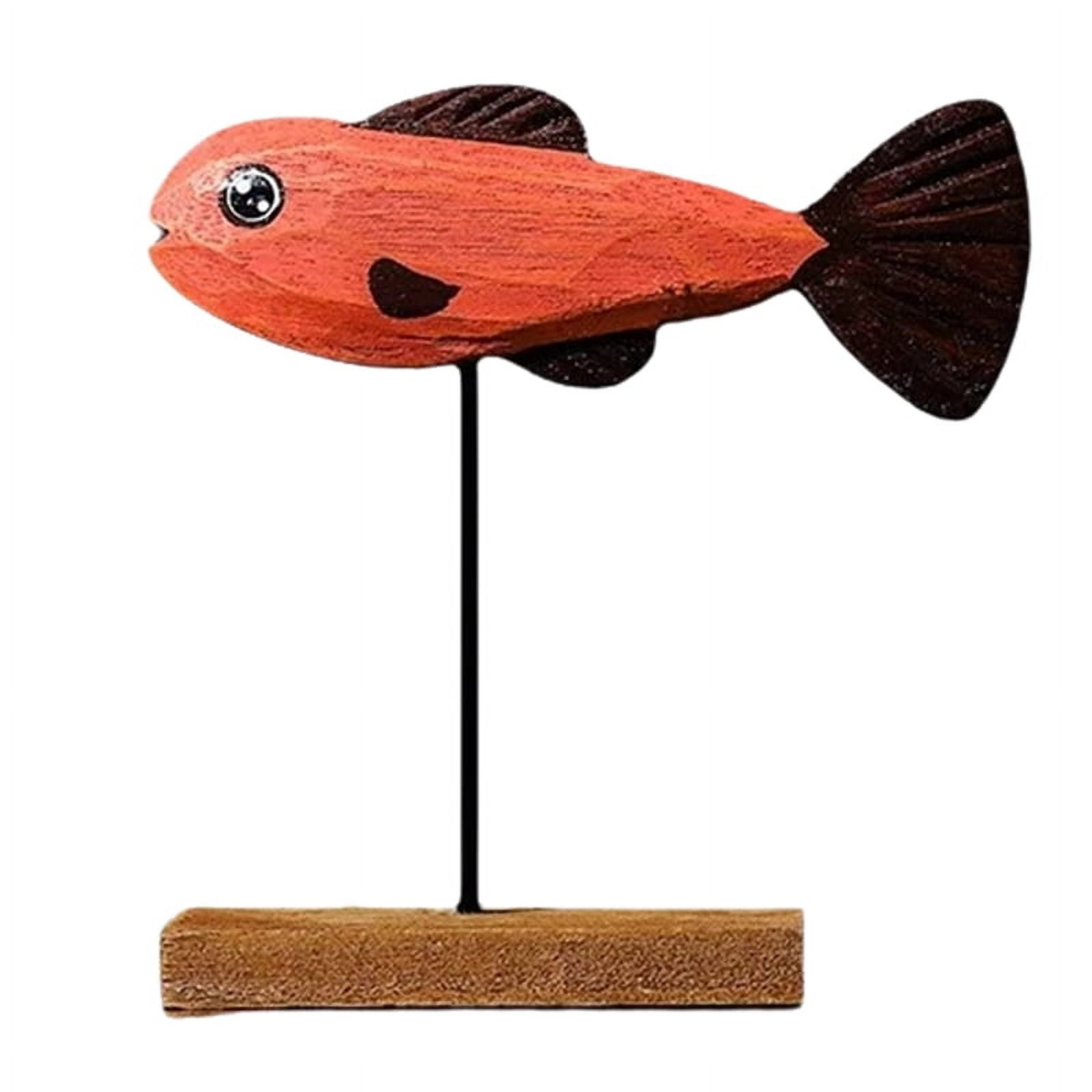 Wooden Fish Statue Nordic Home Decorations Fish Sculpture Ornaments ...