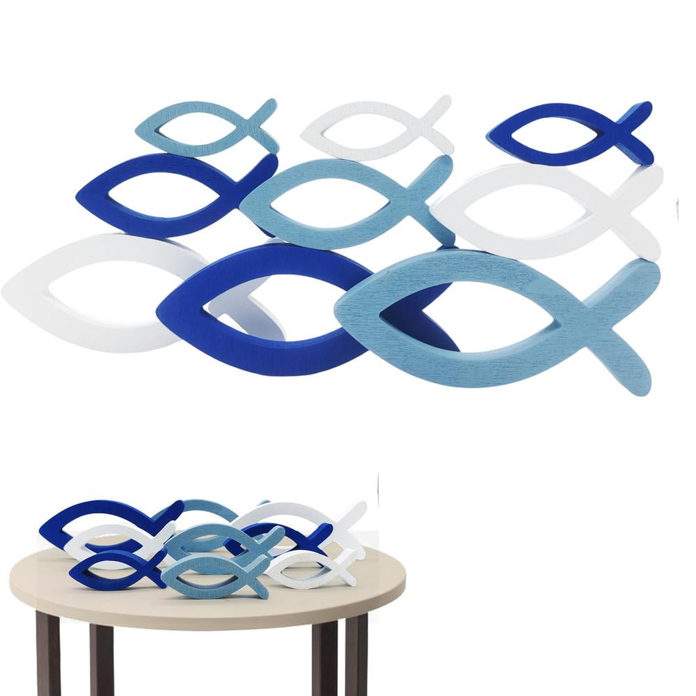 Wooden Fish Wall Art Handcrafted Ocean Fish Wall Decor with 9 Random ...