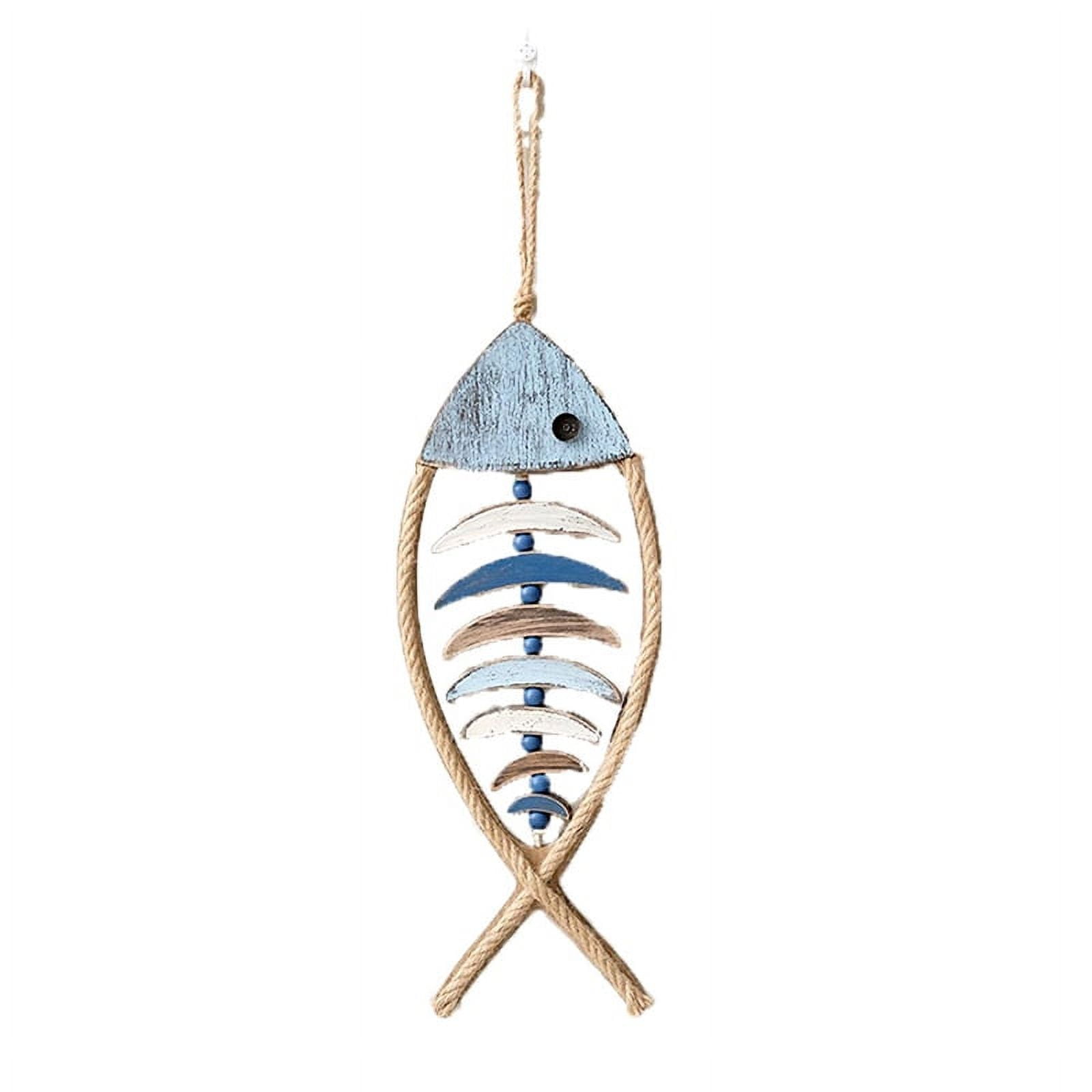 Wooden Fish Wall Decor, Antique Nautical Fish Decoration, Hand Carved ...
