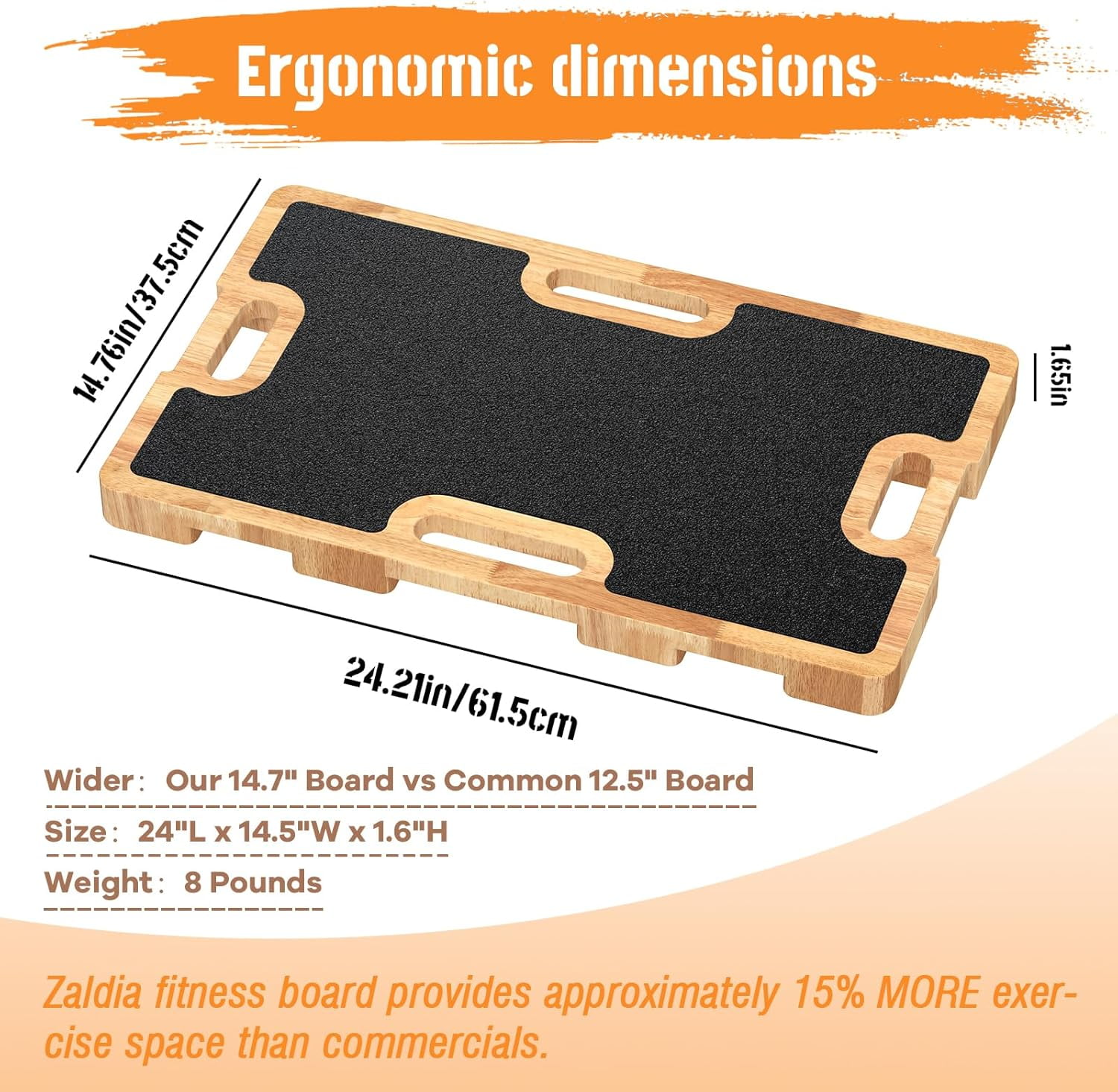 Wooden Fitness Board - Resistance Band Workout Footplate with Foam Pad ...