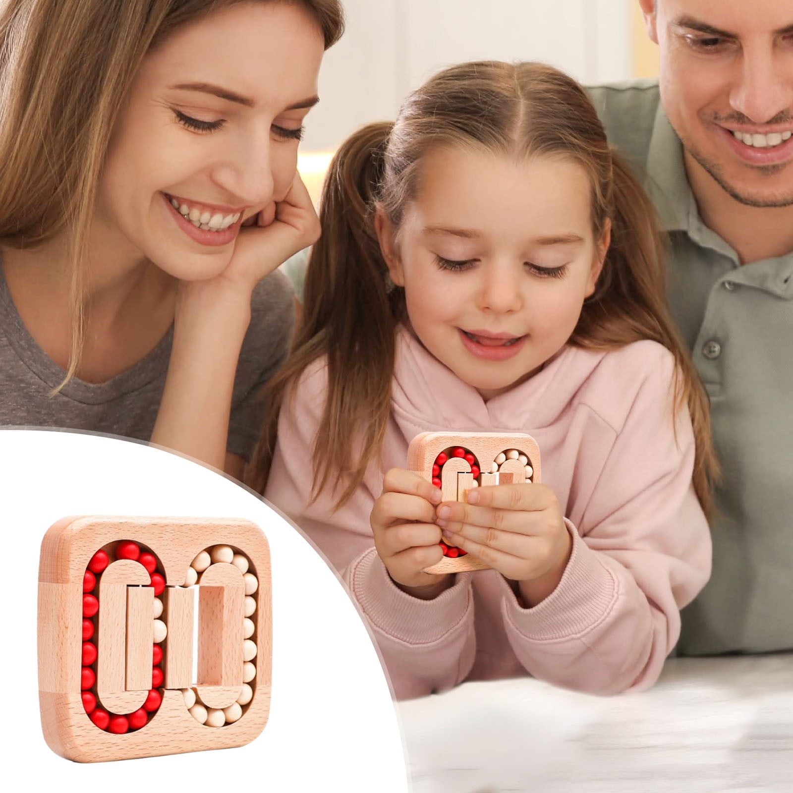 Flat Bead Puzzle - Colorful Wooden Design | Educational Tool for Kids ...