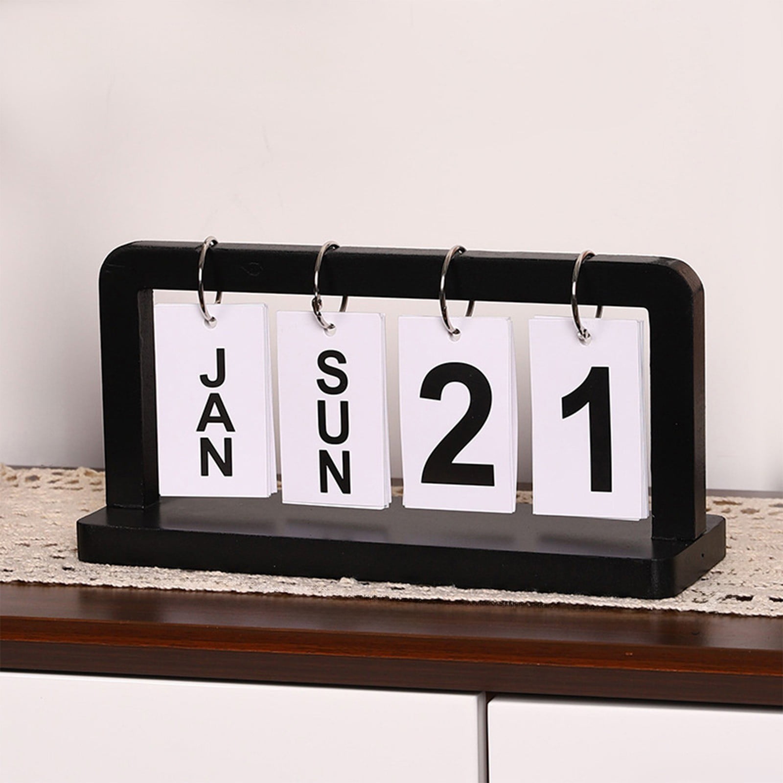 Wooden Flip Calendar for Desk | Student Dorm Room & Home Office Decor ...