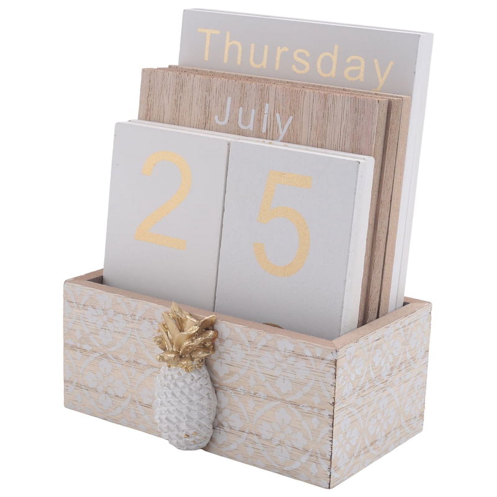 Wooden Flip Desk Blocks Calendar, Plank/Table Calendar Display,for Home ...