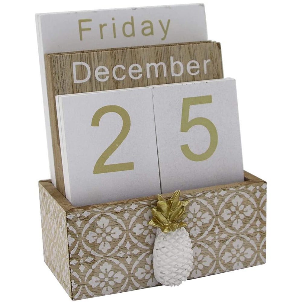 Wooden Flip Desk Blocks Calendar,Perpetual Plank/Table Calendar Display ...