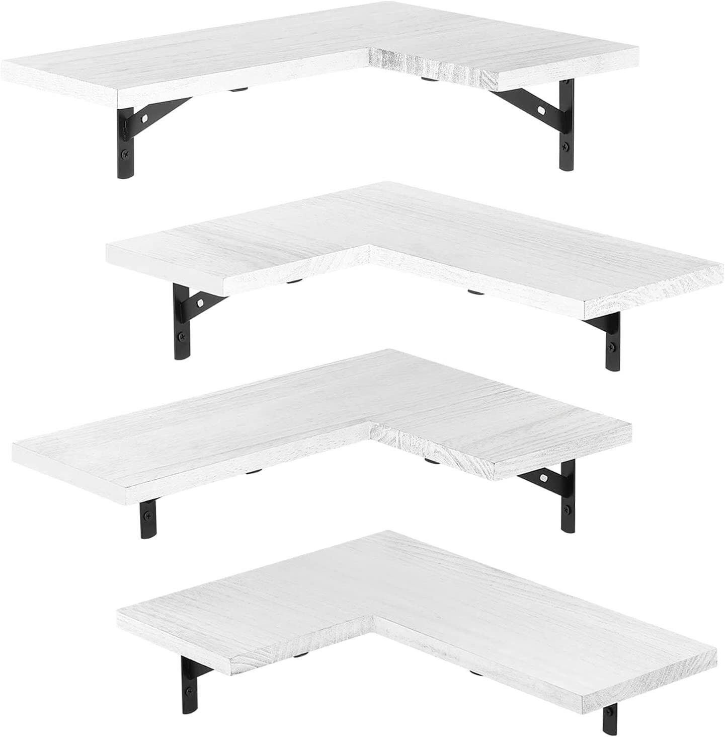 Wooden Floating Corner Shelf Shelves Wall Mount Storage Display Shelf ...