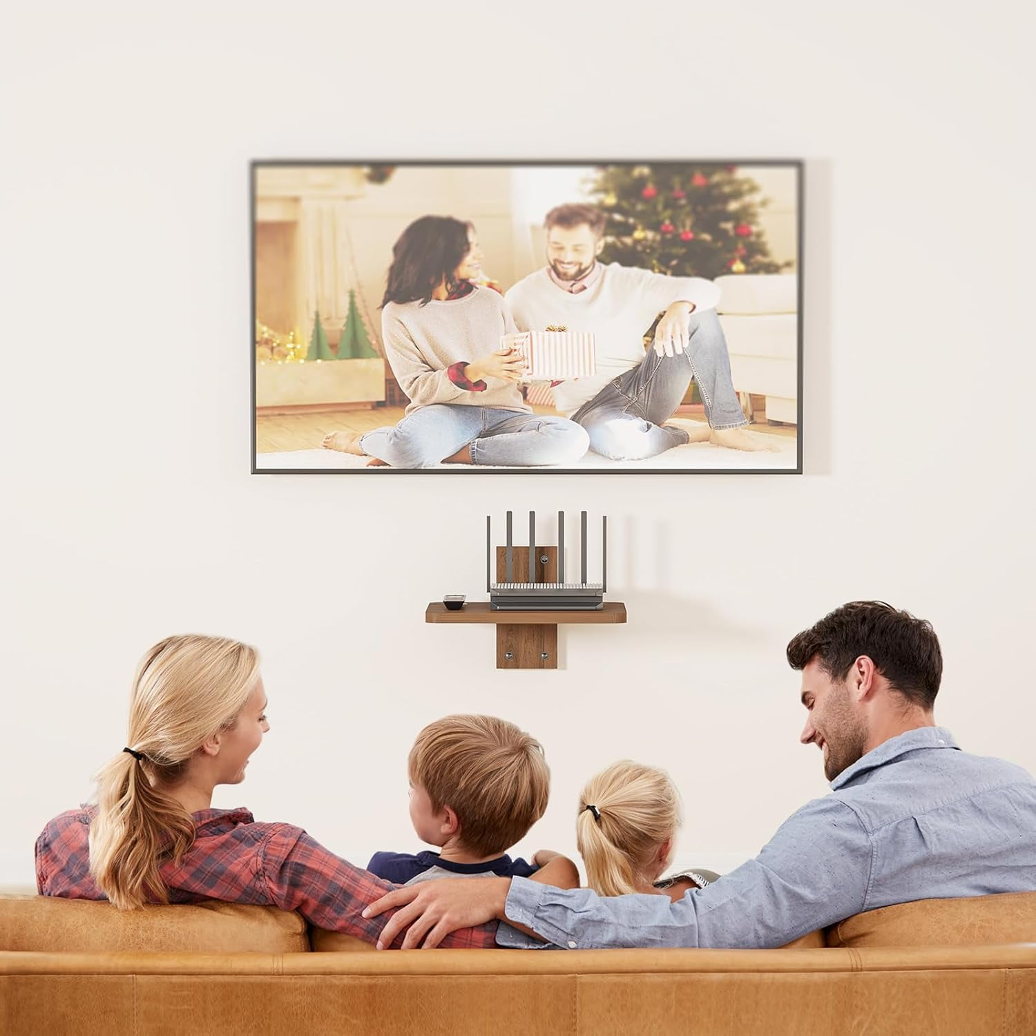 Wooden Floating TV Shelf for Wall, Holds to 22lbs, Management Design ...