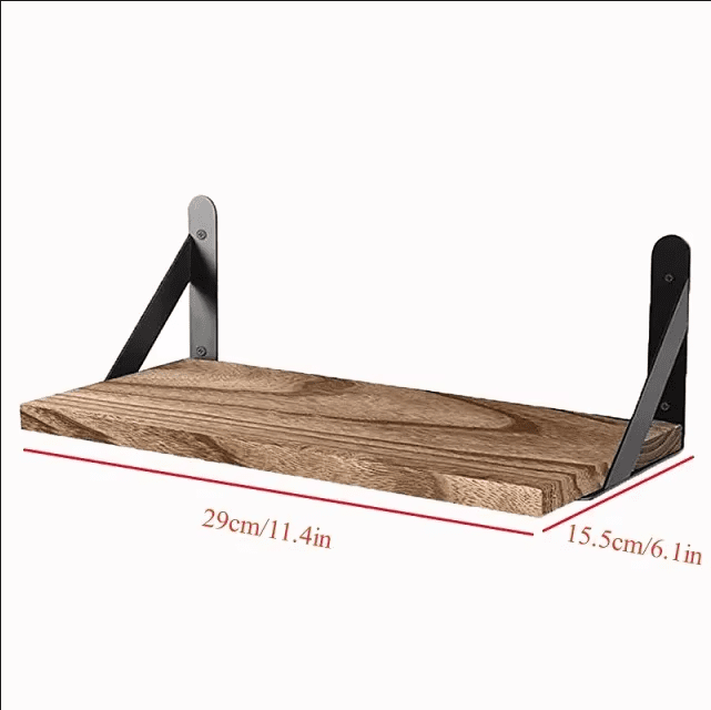 Wooden Floating Wall Shelves Bathroom Hanging Racks Shelf Storage ...