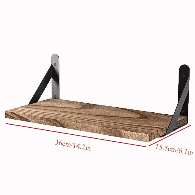 Wooden Floating Wall Shelves Bathroom Hanging Racks Shelf Storage ...