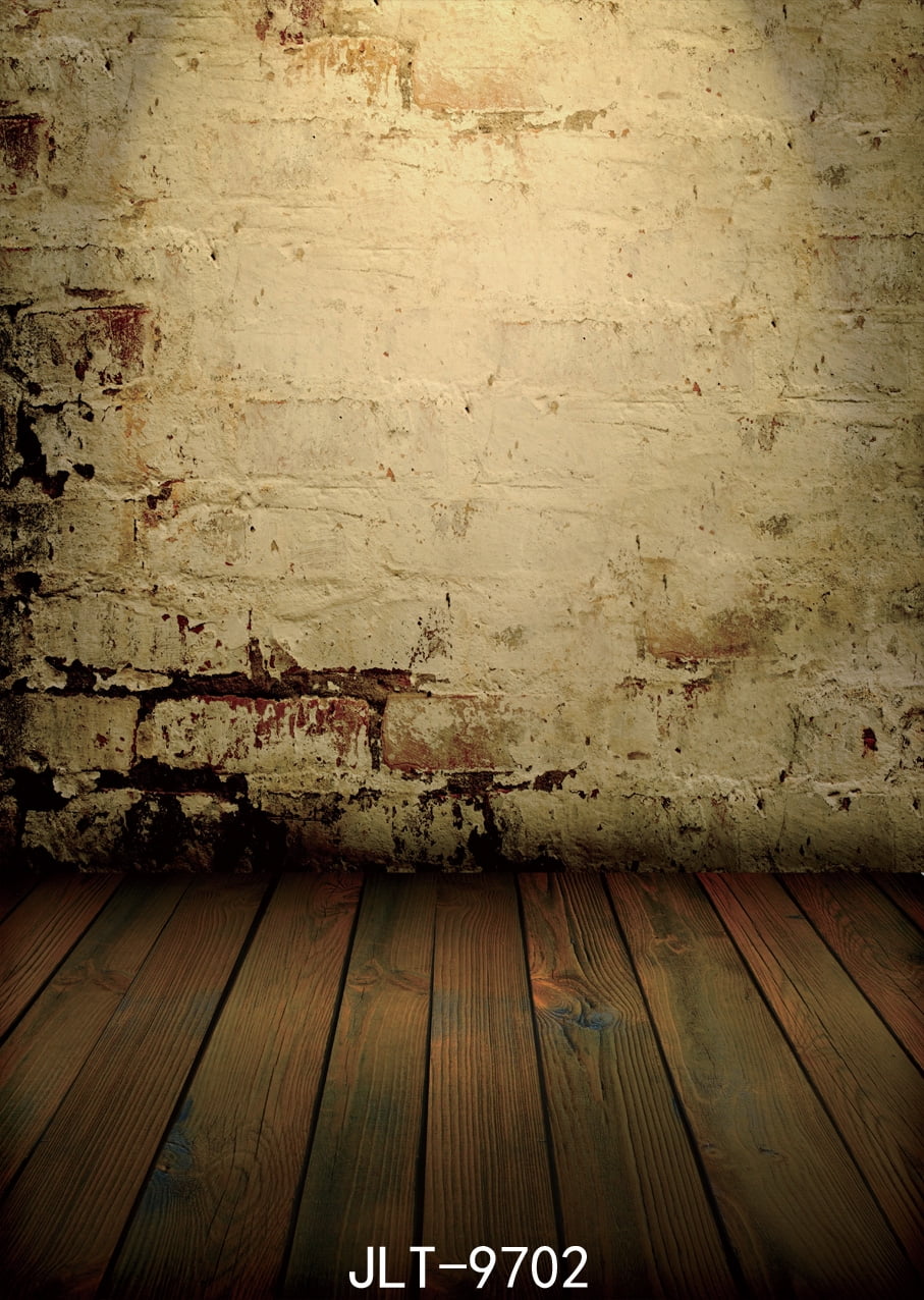 Wooden Floor Backdrop White Brick Wall Photography Backdrops Computer ...
