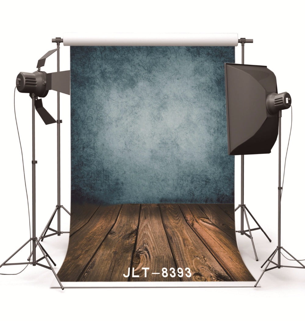 Wooden Floor Dark Blue Wall Background for Photo Studio Fundo ...