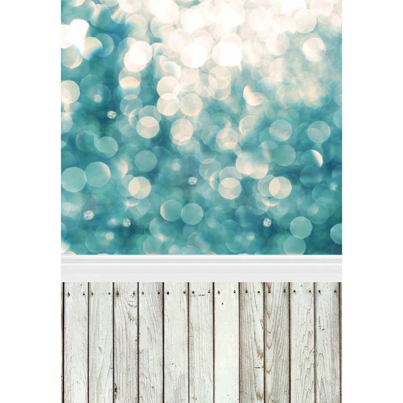 Wooden Floor Photography Backdrops Bokeh Blue Backgrounds for Photo ...
