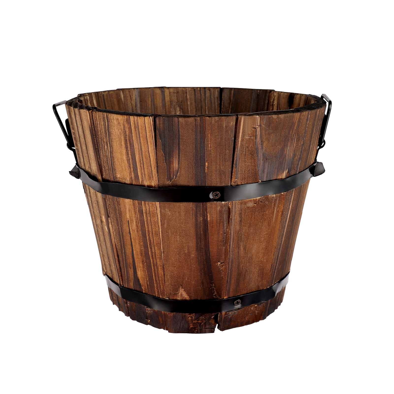 OFFIGAM Wooden Flower Succulent Barrel Planter Pot for Garden Outdoor 7 ...
