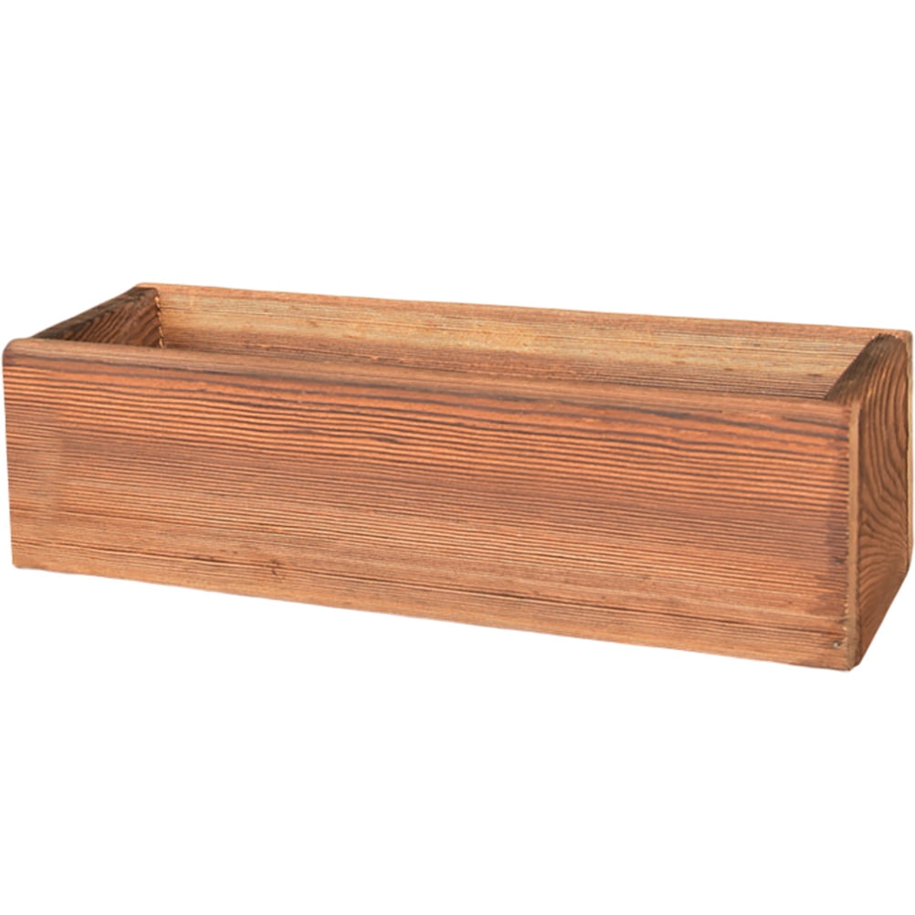 TABLZONE Rustic Cedar Wood Planter Box Brown for Indoor and Outdoor Use ...