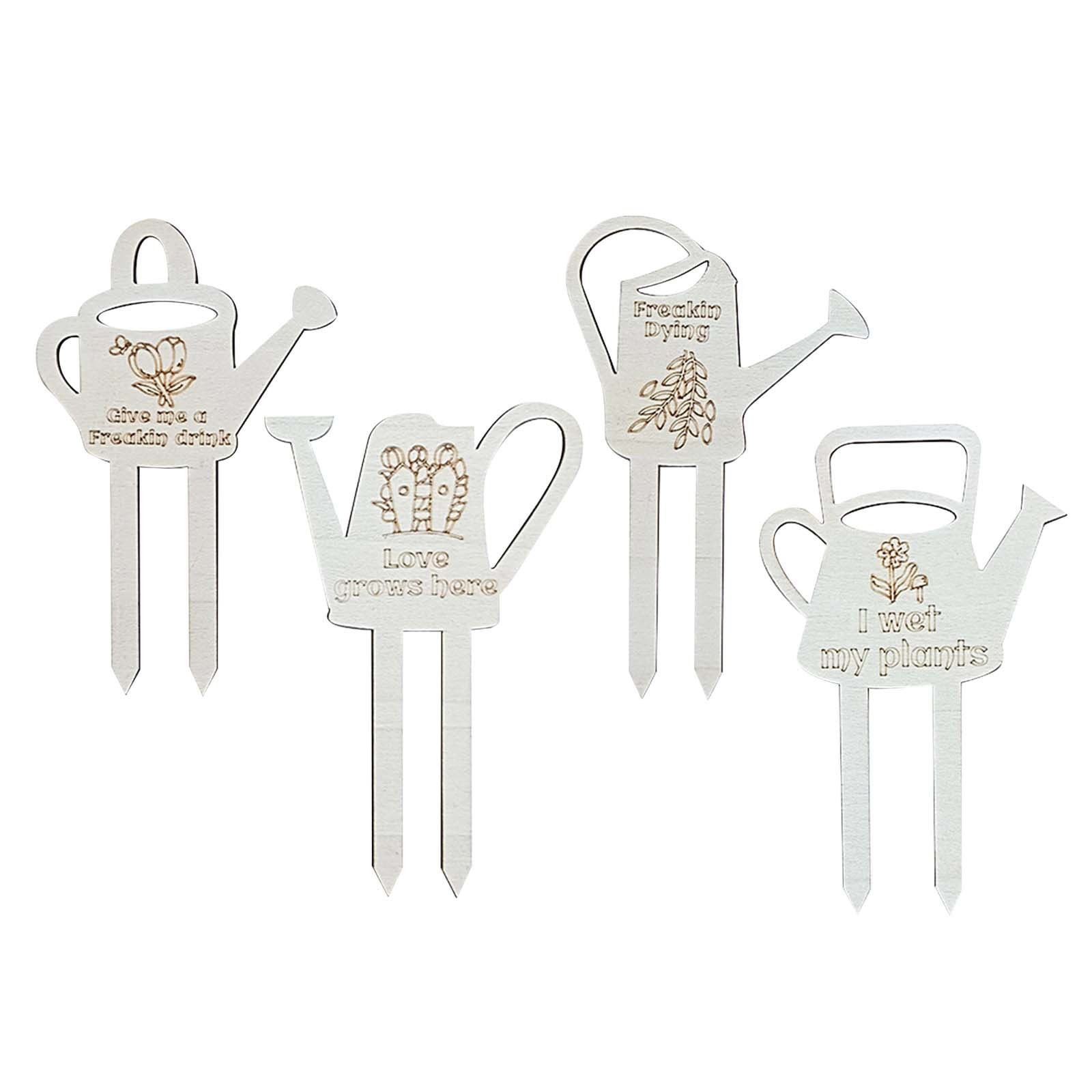 Wooden Flower Pot Labels with Fun Slogans - for Garden Decoration ...