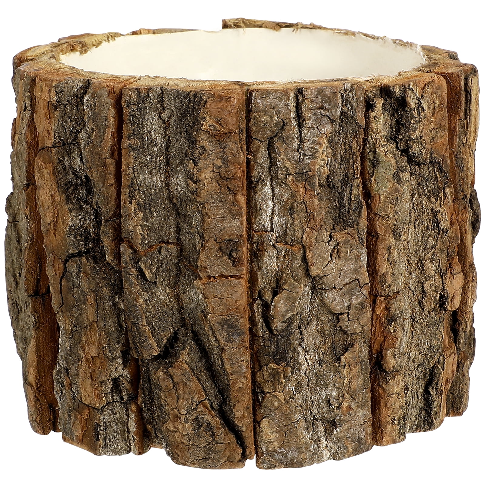 Wooden Flower Pot Wood Bark Flower Pot: 4 Inch Bark Vase Tree Stump ...