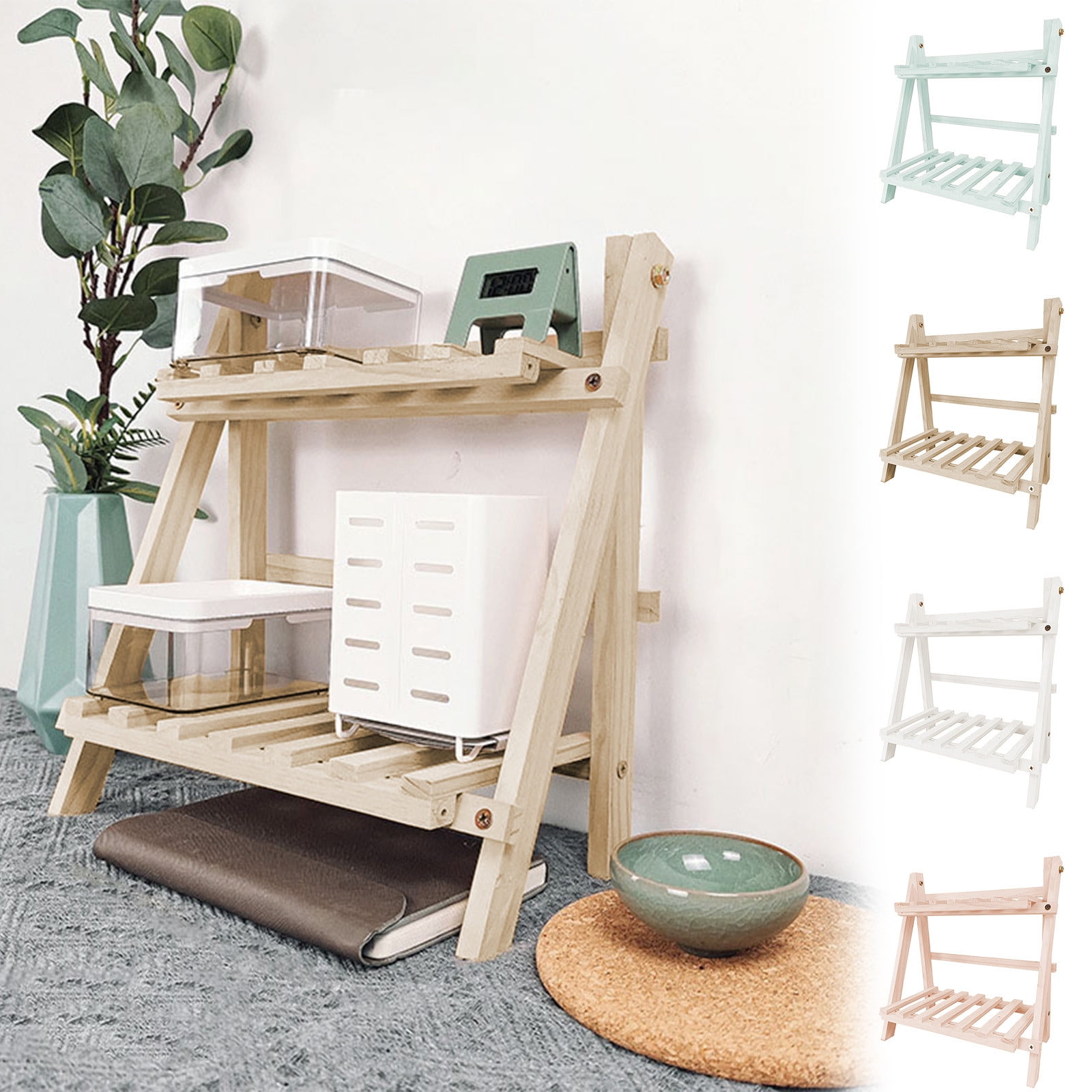 Wooden Flower Rack | Foldable Multi-Purpose Succulent Stand for Living ...