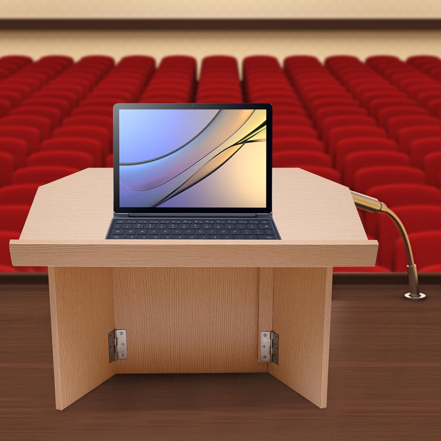 Wooden Foldable Tabletop Podium, Portable Desktop Lectern Teacher ...