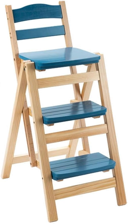 Wooden Folding 3 Step Stool Step Ladder with hanle, Multi-Functional ...