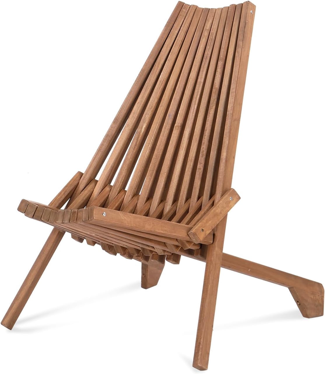 Wooden Folding Chair for Outdoor, Low Profile Acacia Wood Lounge Chair ...