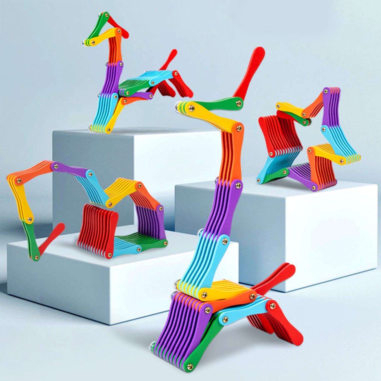 Wooden Folding Fidget Toy | Multicolored Manipulation Puzzle | Flexible ...