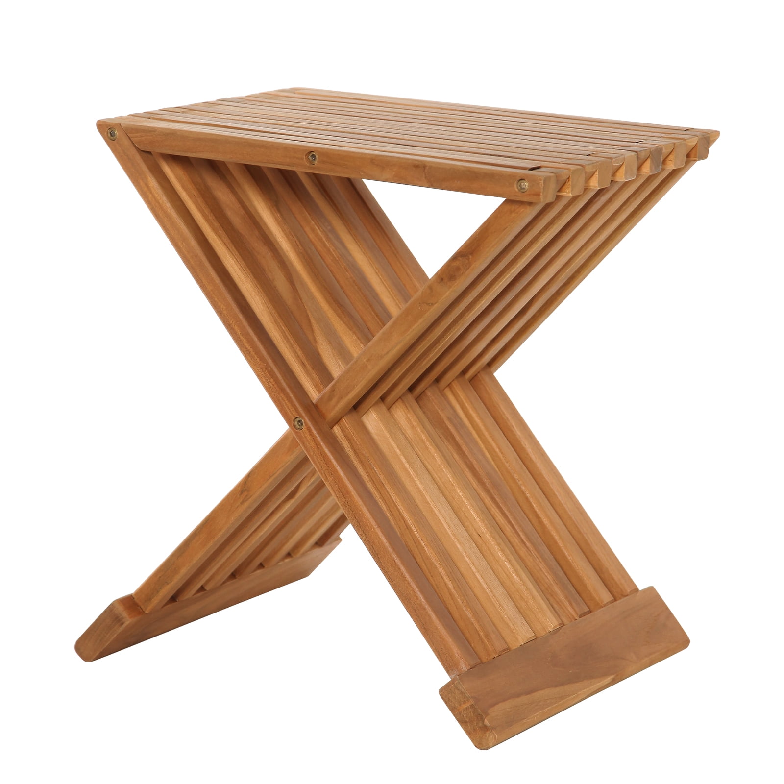 Wooden Folding Step Stool Bench - for Shaving, Shower Foot Rest, Bath ...