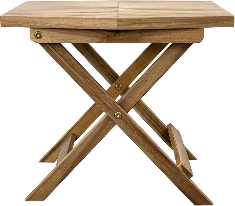 Wooden Folding Table, Acacia Wooden Small Table for Indoor and Outdoor ...