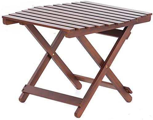 Wooden Folding Table, Compact Portable Outdoor Table for Camping and ...