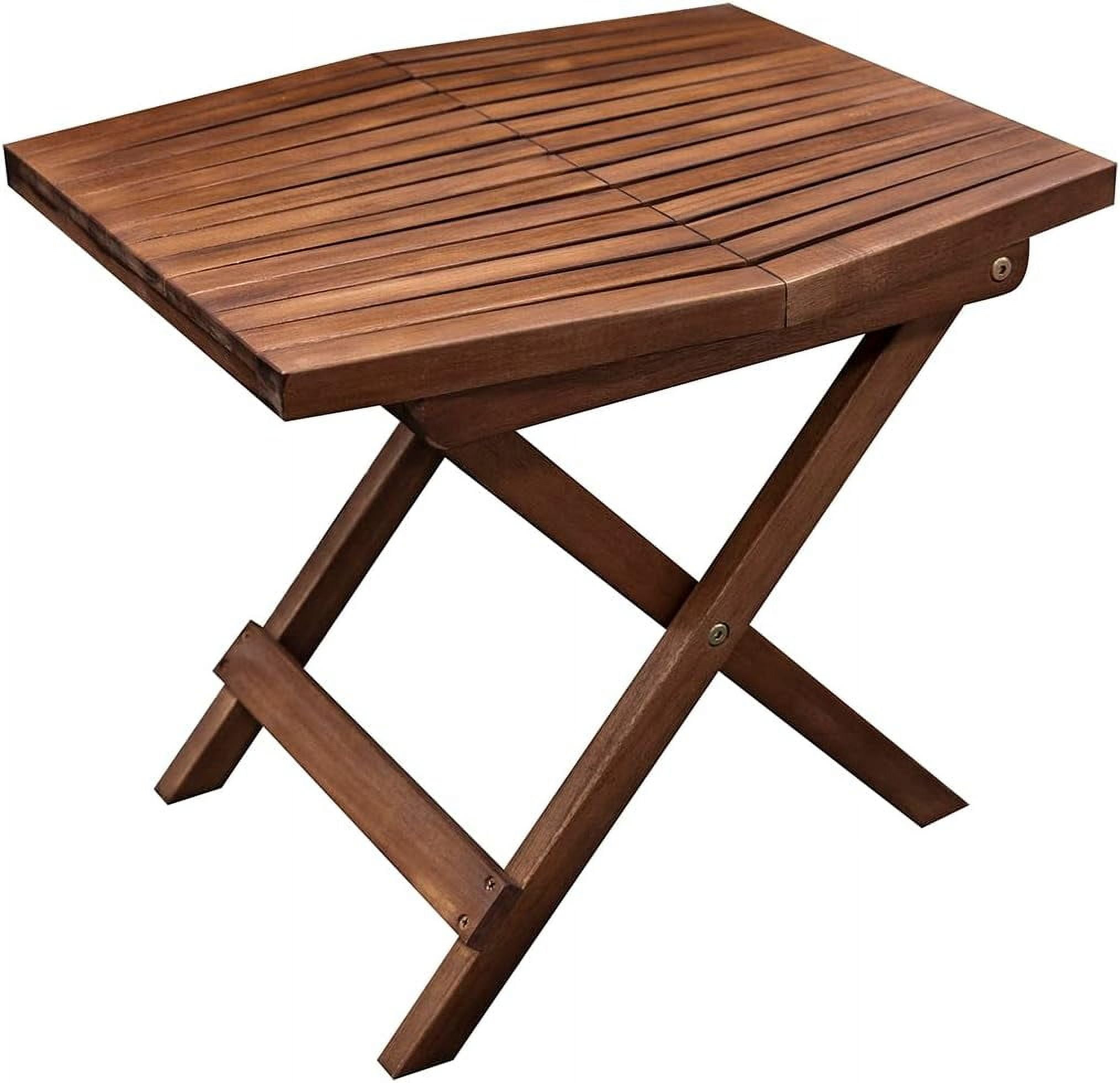 Wooden Folding Table - Original Acacia Wooden Small Foldable End Coffee ...