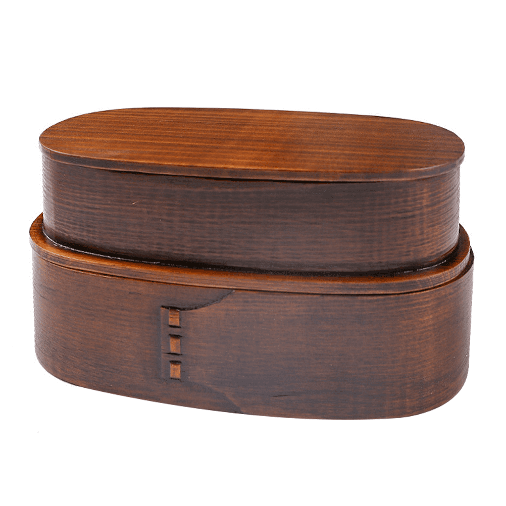 Wooden Food Containers Box Aesthetic Lunch Box Double Layers Bento ...