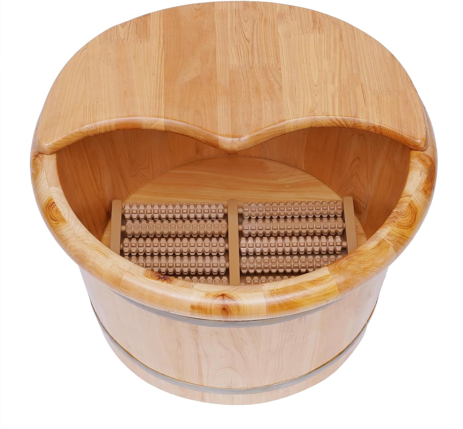 Wooden Foot Basin, Solid Wood Handmade Wooden Foot Basin Set, Solid ...